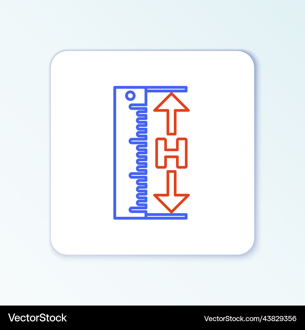 Line the measuring height and length icon isolated