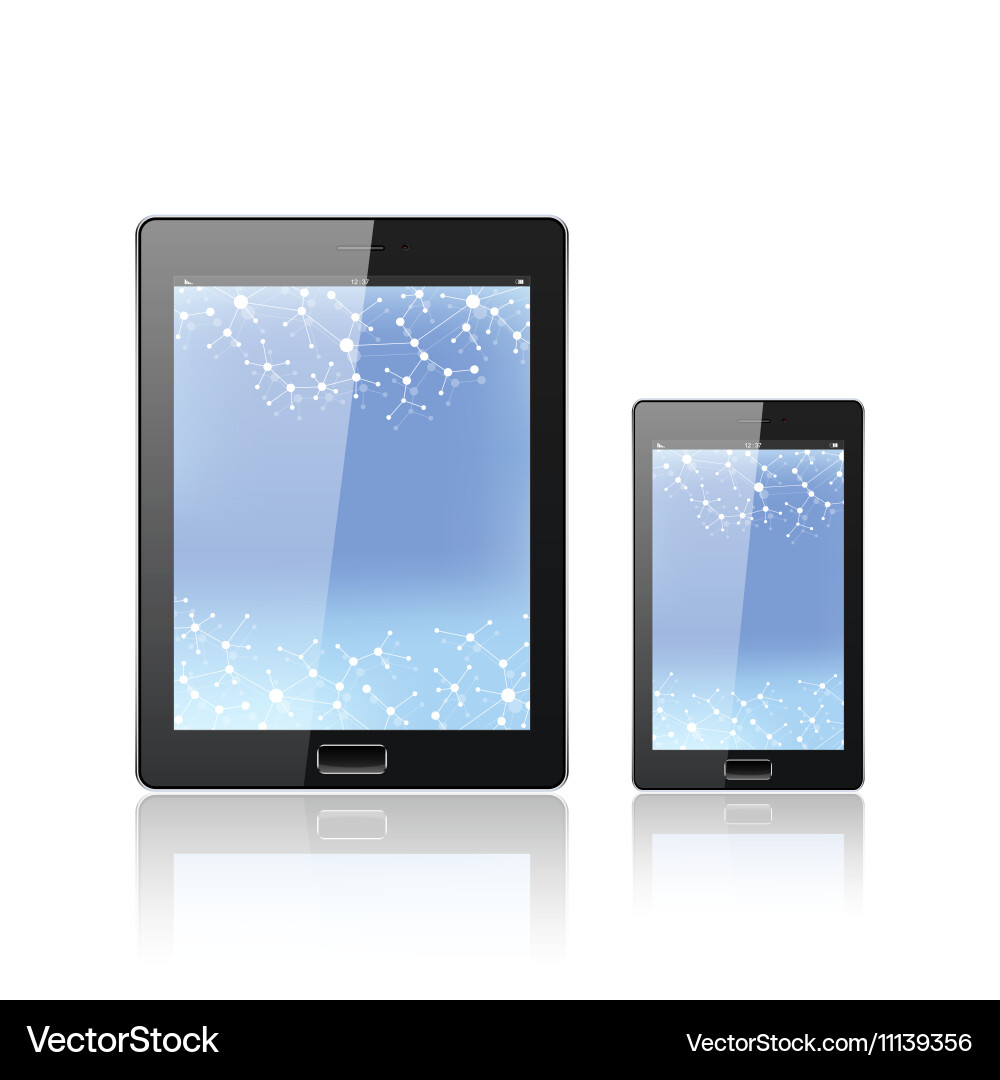 Modern digital tablet pc with mobile smartphone Vector Image