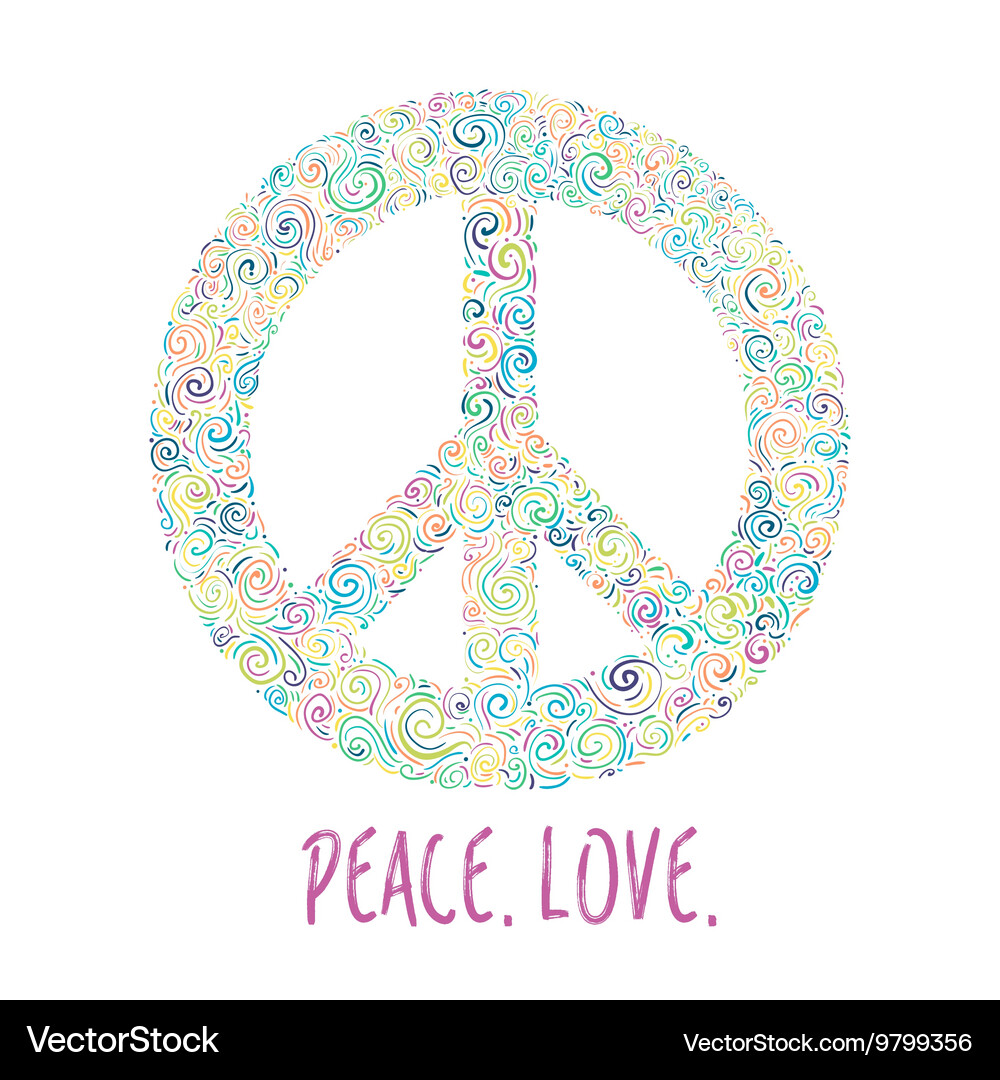 Peace sign on white for international day Vector Image