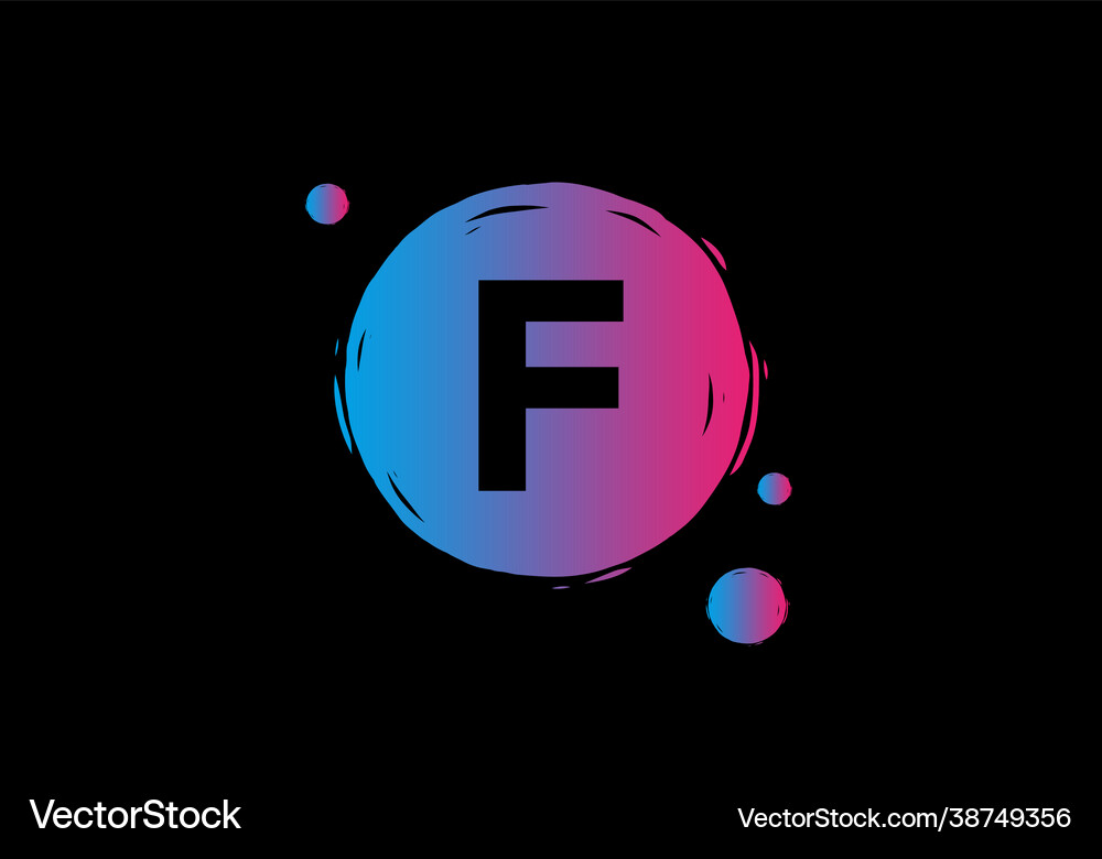Purple blue gradient color f initial letter Vector Image