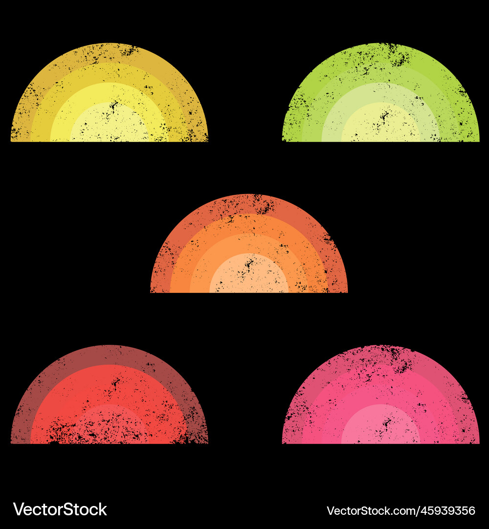 Retro vintage sunsets pack sunset grunge Vector Image