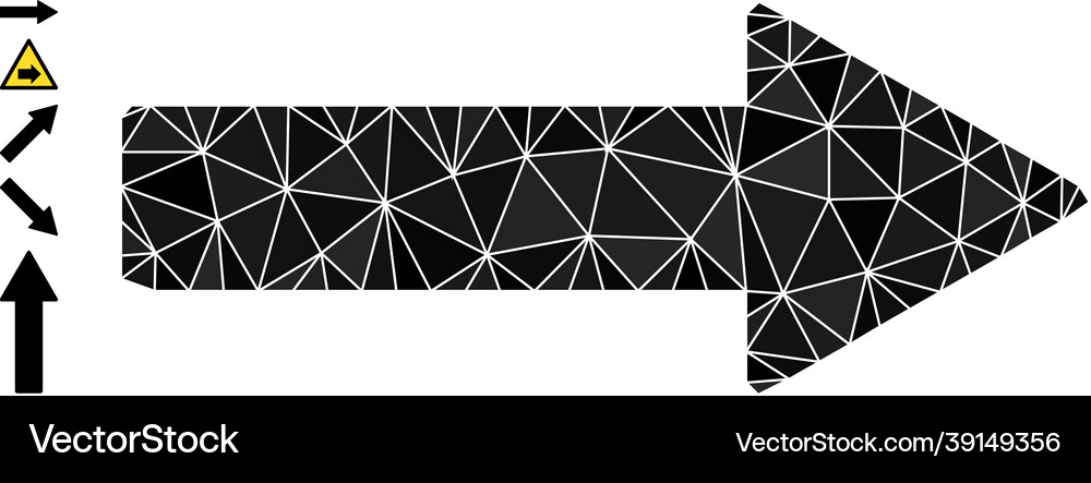 Right arrow triangle icon and other icons Vector Image