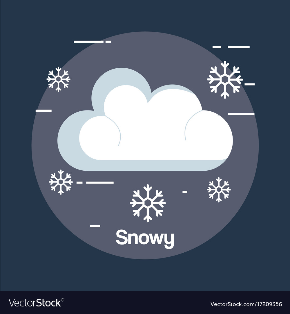 Snowy weather status icon Royalty Free Vector Image