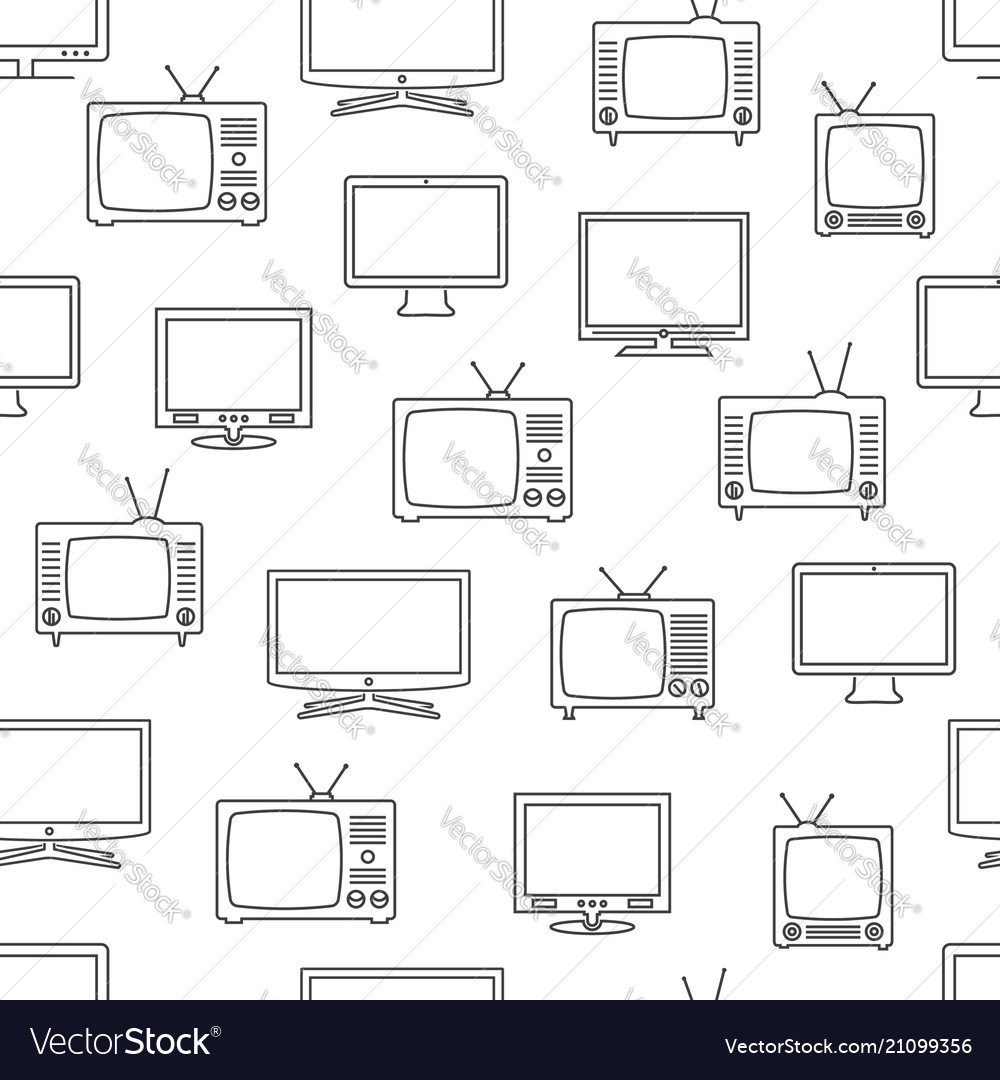 Tv seamless pattern Royalty Free Vector Image - VectorStock