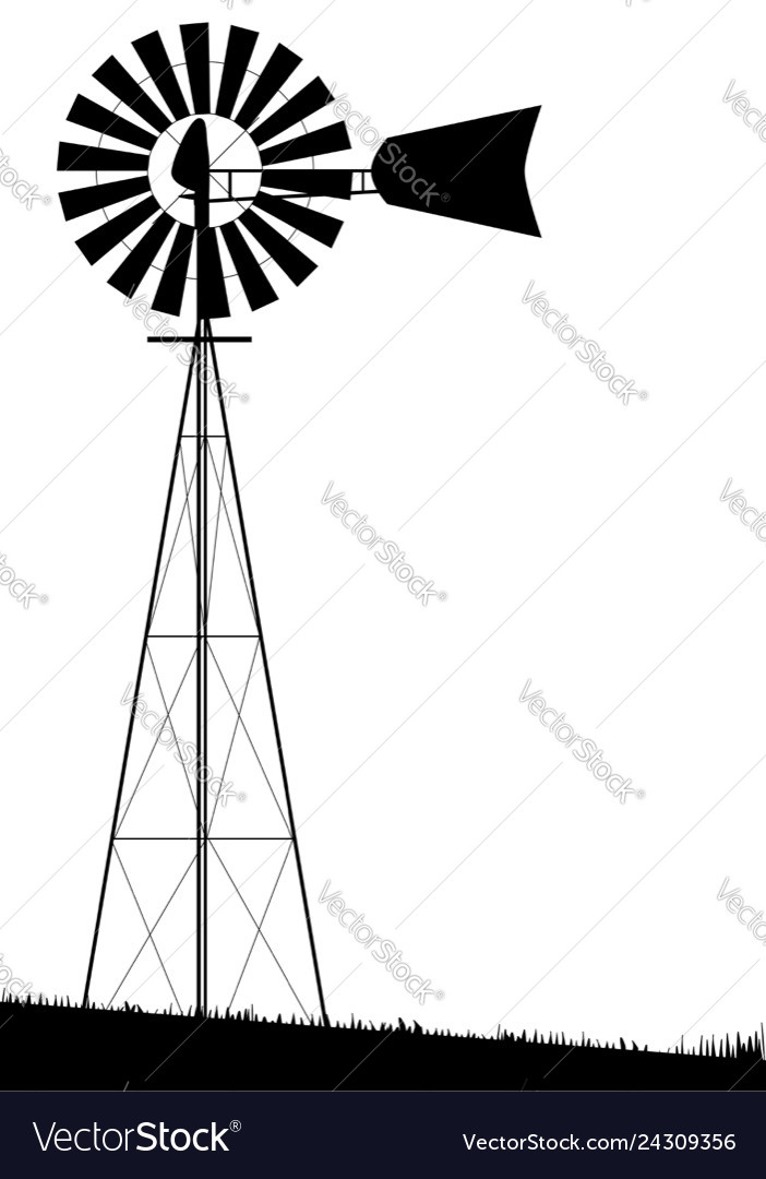 Windmill Royalty Free Vector Image - VectorStock