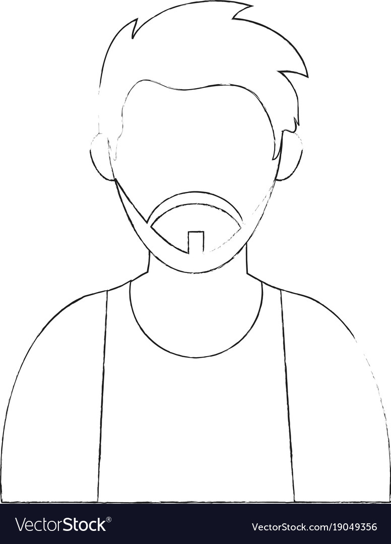 Young man profile Royalty Free Vector Image - VectorStock