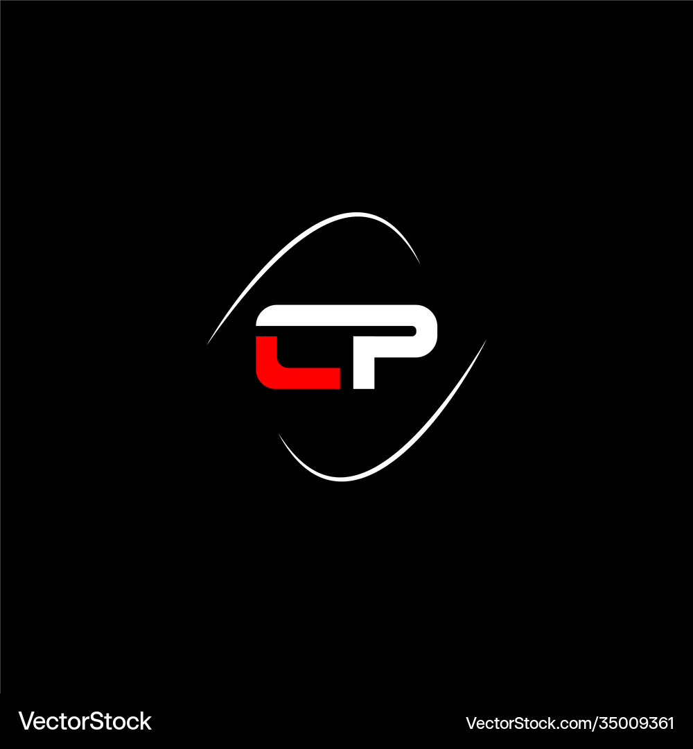 C p letter logo abstract design on black color Vector Image