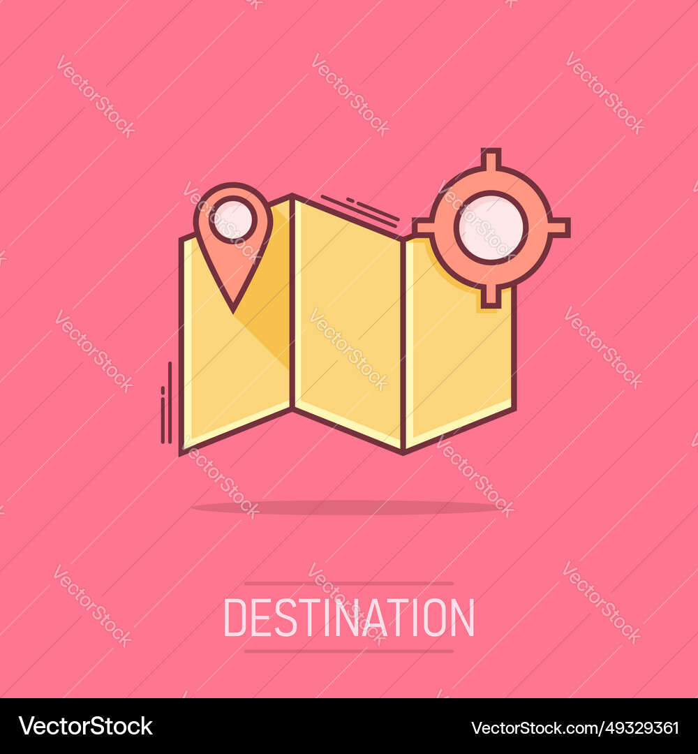 Cartoon map pin icon in comic style location gps Vector Image