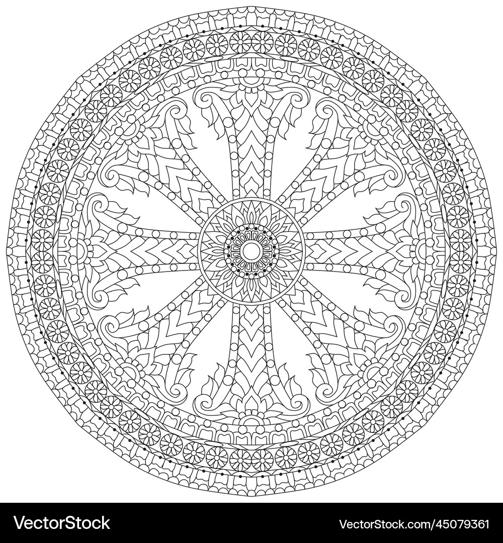 Dharma wheel or dharmachakra theach and walk – Royalty-Free Vector ...