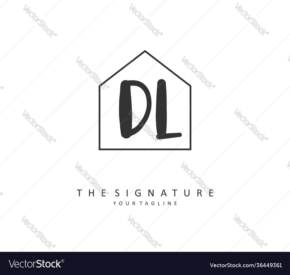 Dl initial letter handwriting and signature logo Vector Image