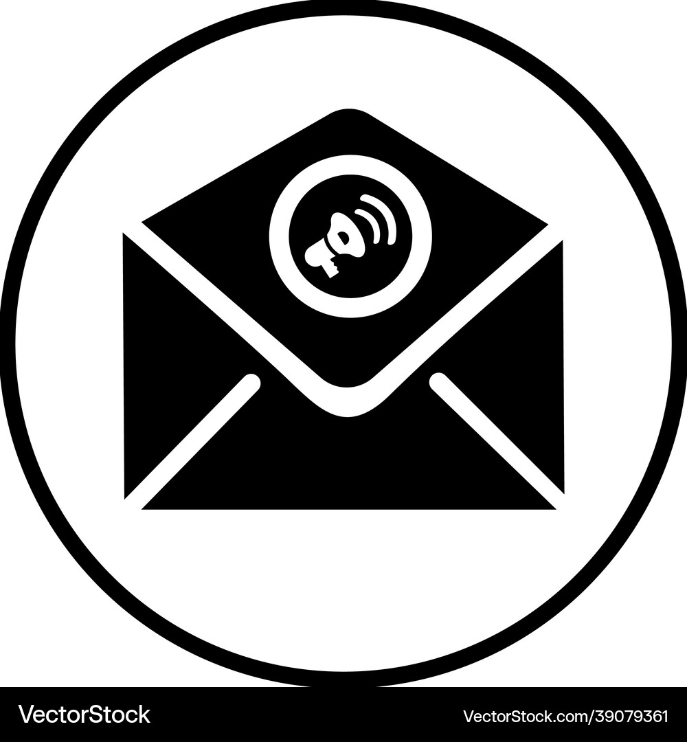 Email marketing ad icon black design Royalty Free Vector