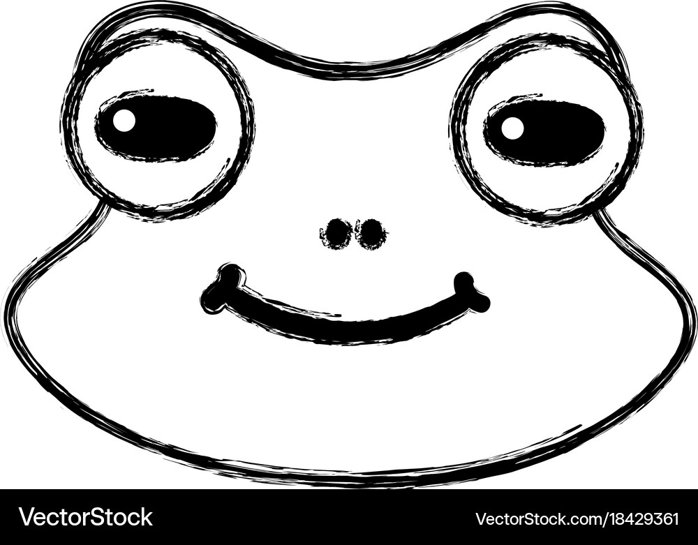 Figure cute frog head wild animal Royalty Free Vector Image