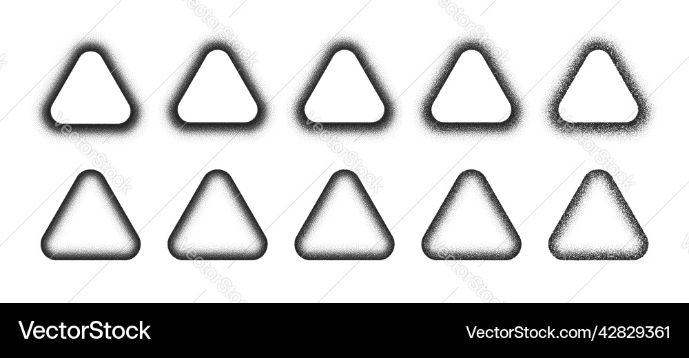 Handdrawn grainy faded triangles abstract shapes Vector Image