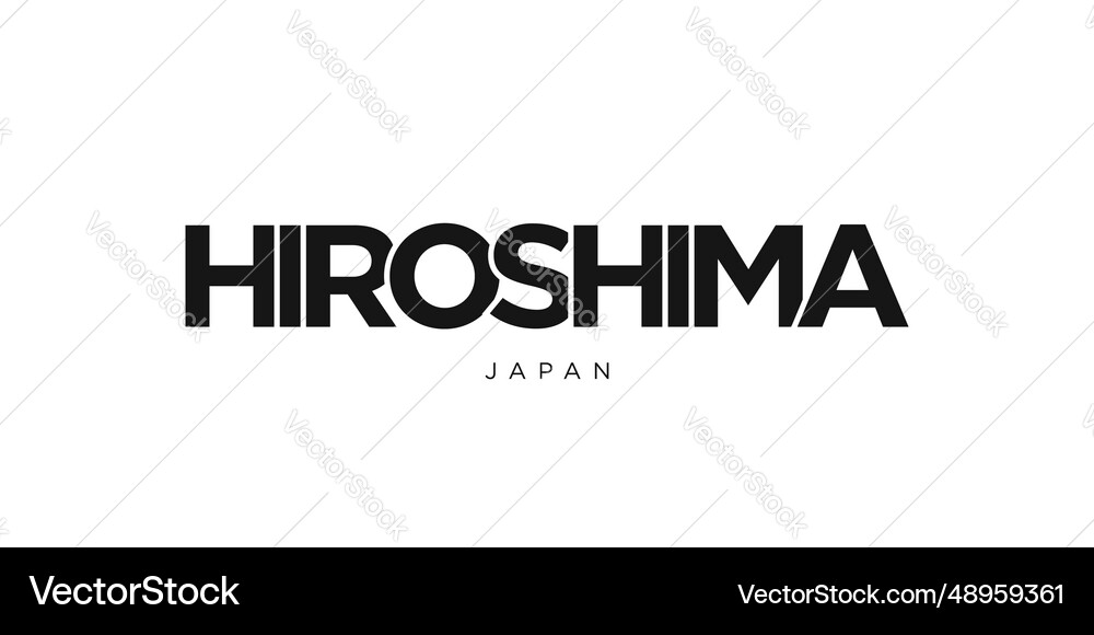 Hiroshima in the japan emblem design features Vector Image