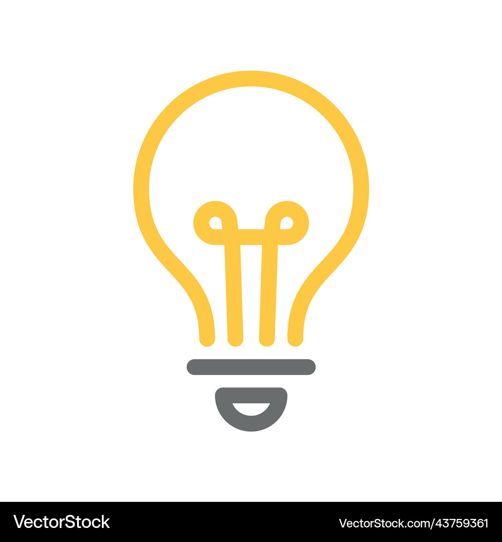 Light bulb icon line yellow and grey color Vector Image