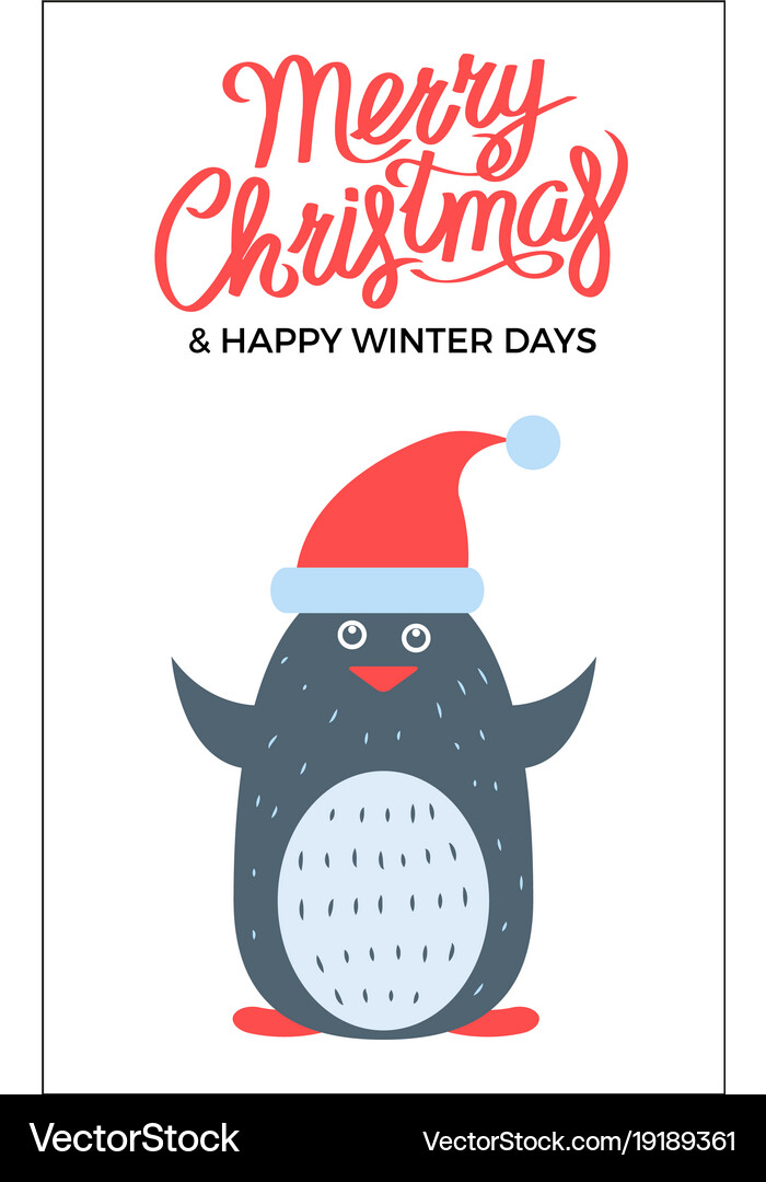 Merry christmas penguin Royalty Free Vector Image