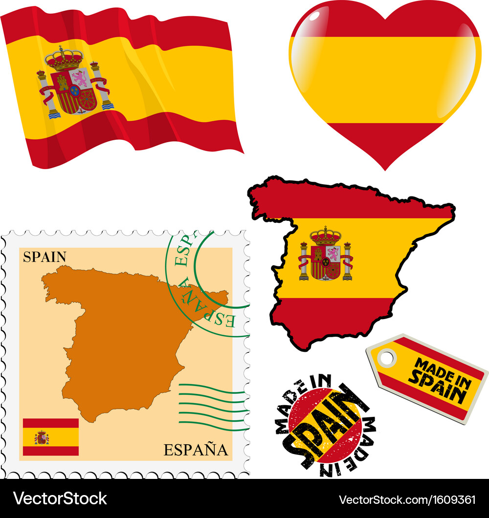 National colours of Spain Royalty Free Vector Image