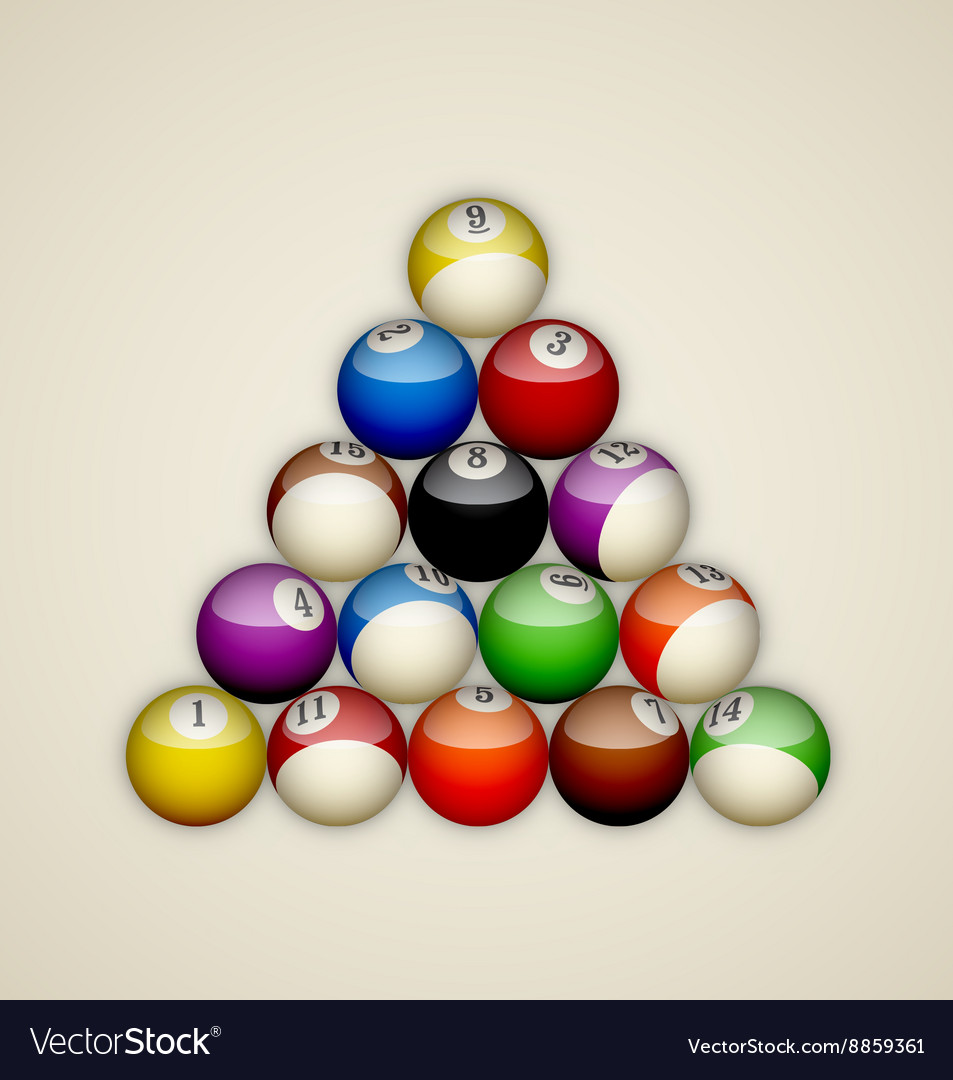 Pool balls triangle Royalty Free Vector Image - VectorStock