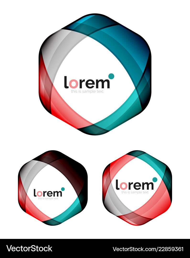 Set of geometric convergence icons Royalty Free Vector Image