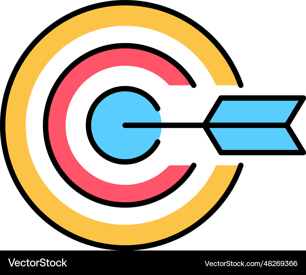 Arrow target goal icon marketing target graphic Vector Image