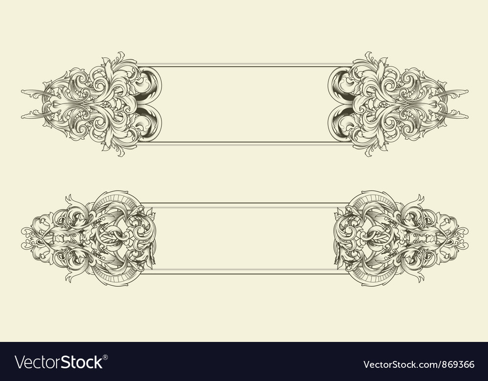 Baroque floral frames set Royalty Free Vector Image