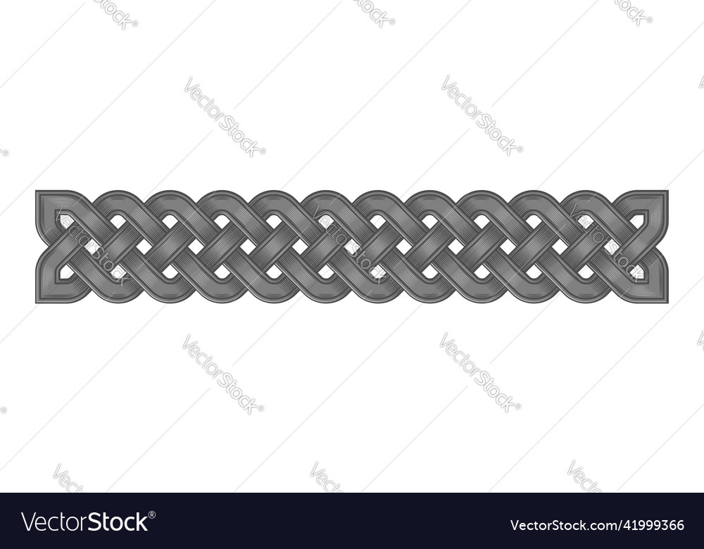 Celtic weaving interlaced border Royalty Free Vector Image