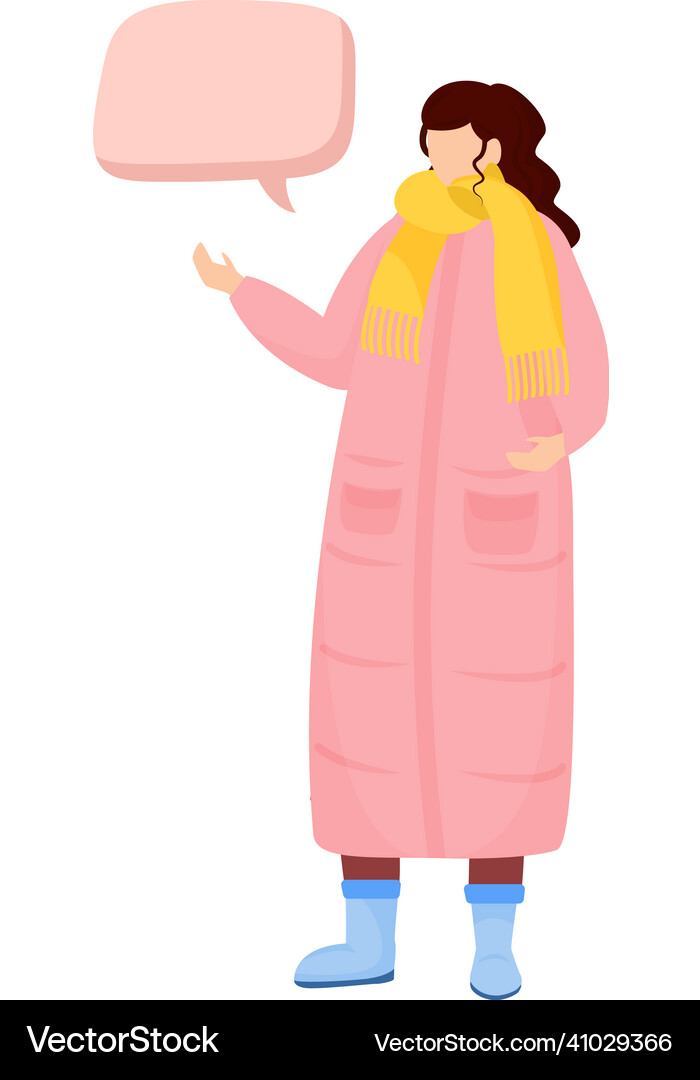 Cold weather outfit flat color faceless character Vector Image