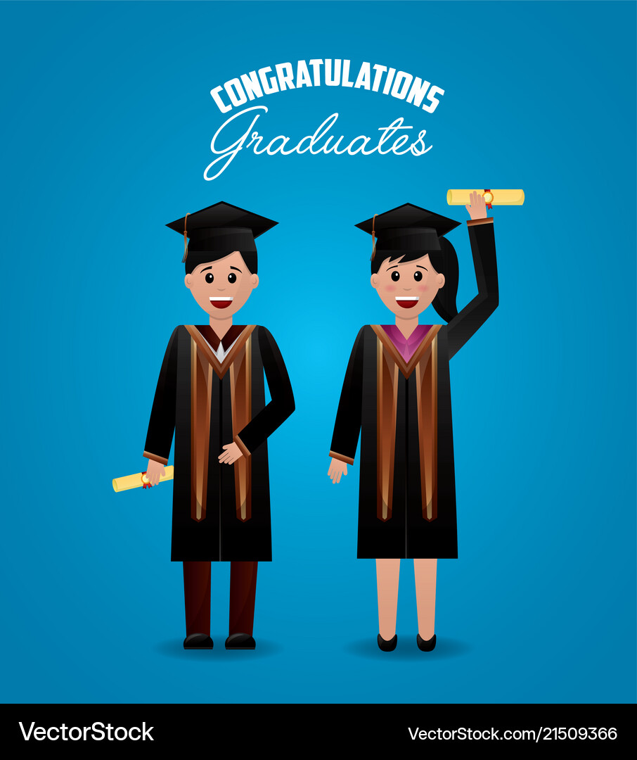 Congratulations graduation card Royalty Free Vector Image