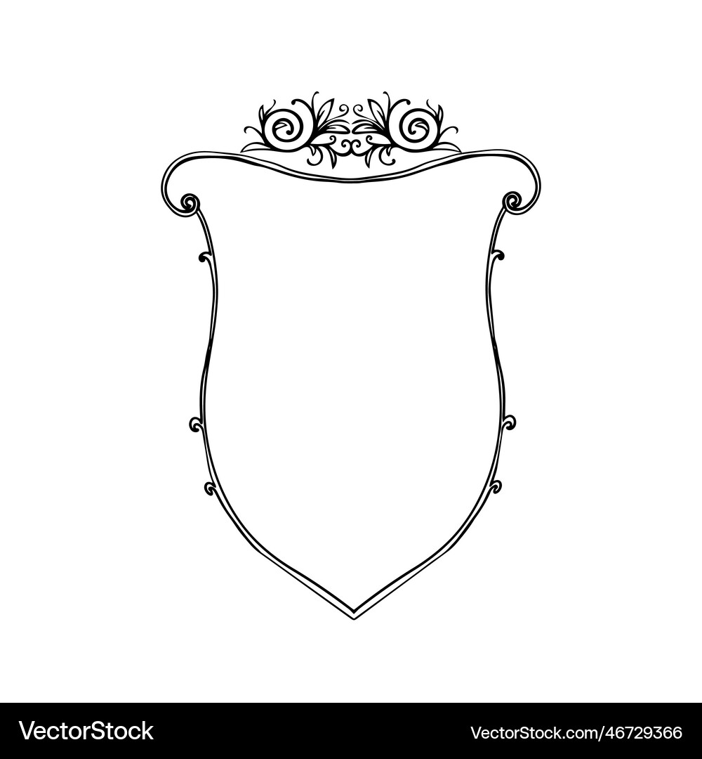 Crest banner label emblem with ornate for design Vector Image