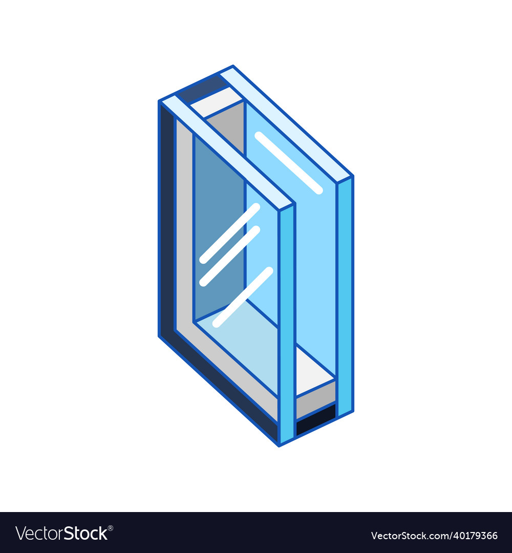 Cross section double glazed window Royalty Free Vector Image