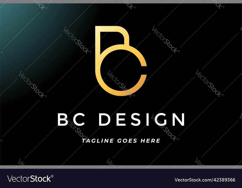 Elegant luxury initial letter bc cb logo design Vector Image