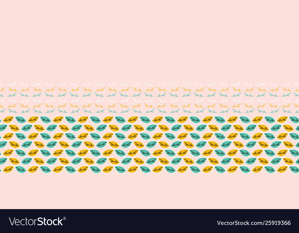 Fall leaves seamless border pattern stylized Vector Image