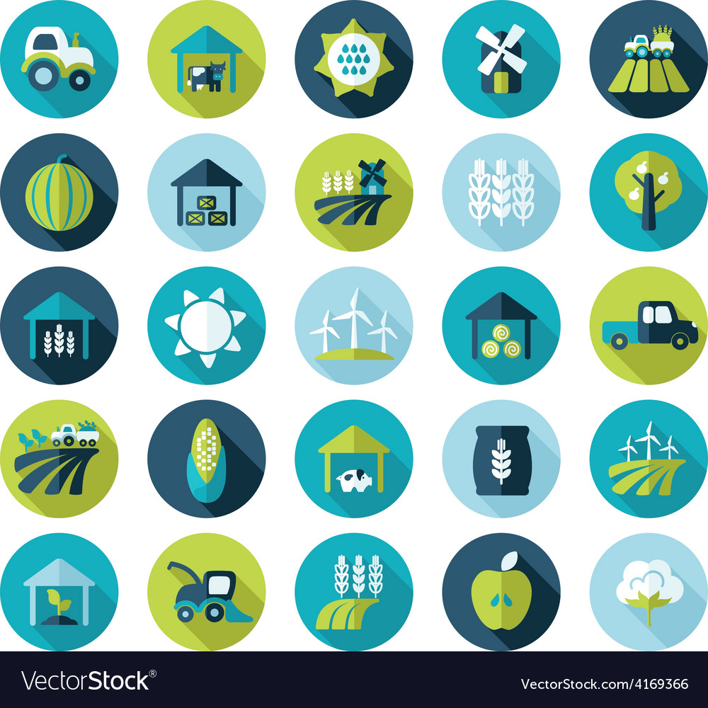 Farm Field Icon Set Royalty Free Vector Image - VectorStock