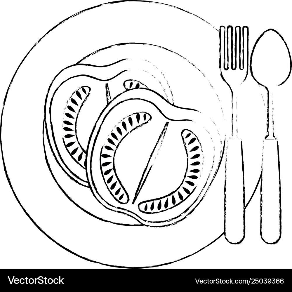 Fresh tomato slide healthy food Royalty Free Vector Image