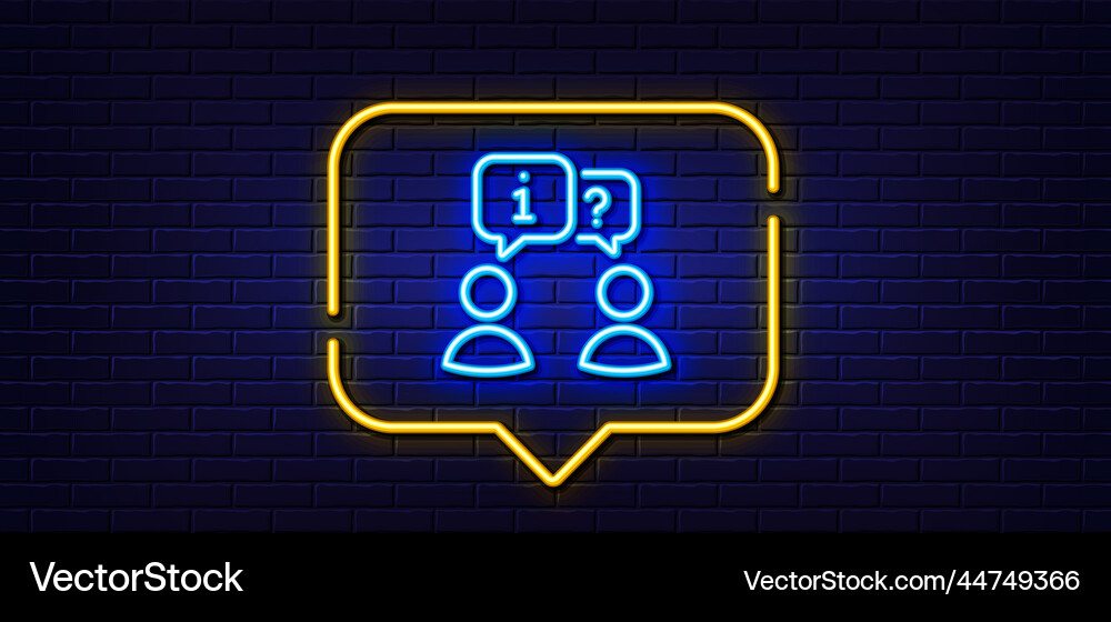 Interview line icon job information sign neon Vector Image