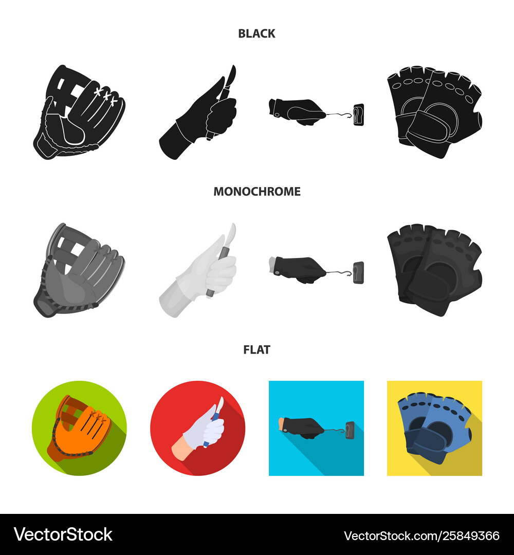 Isolated object knitted and keeper sign set of Vector Image