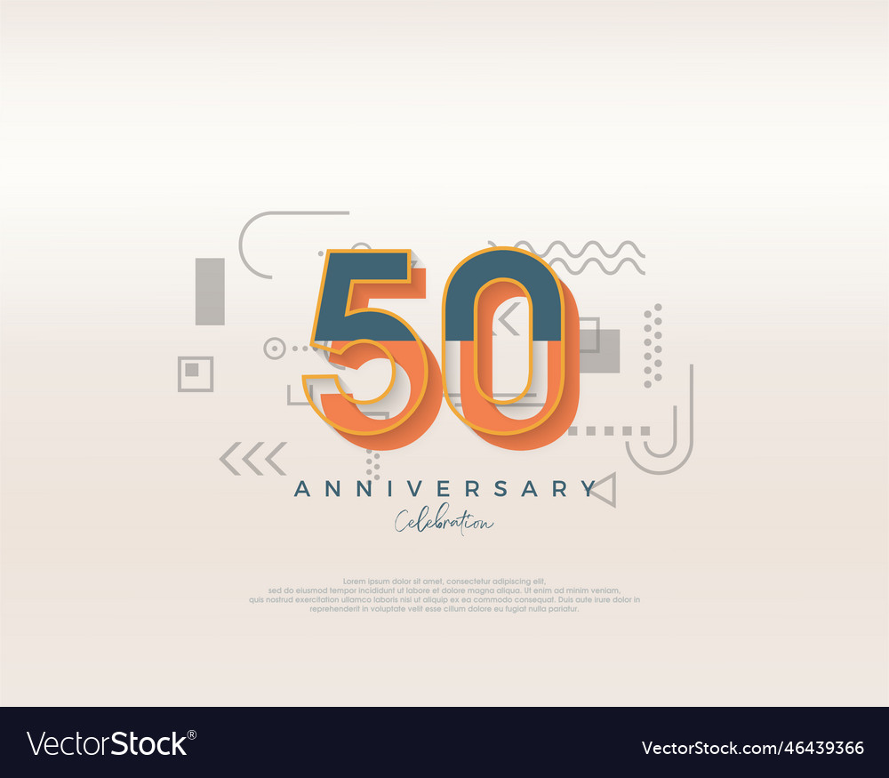 Modern cartoon design simple for 50th anniversary Vector Image Modern cartoon design simple for 50th anniversary Vector Image
