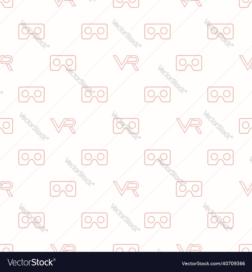 Seamless modern pattern with vr logos Royalty Free Vector