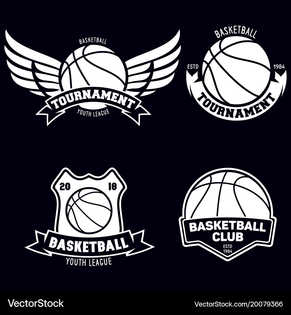 Set of basketball sport emblems design element Vector Image