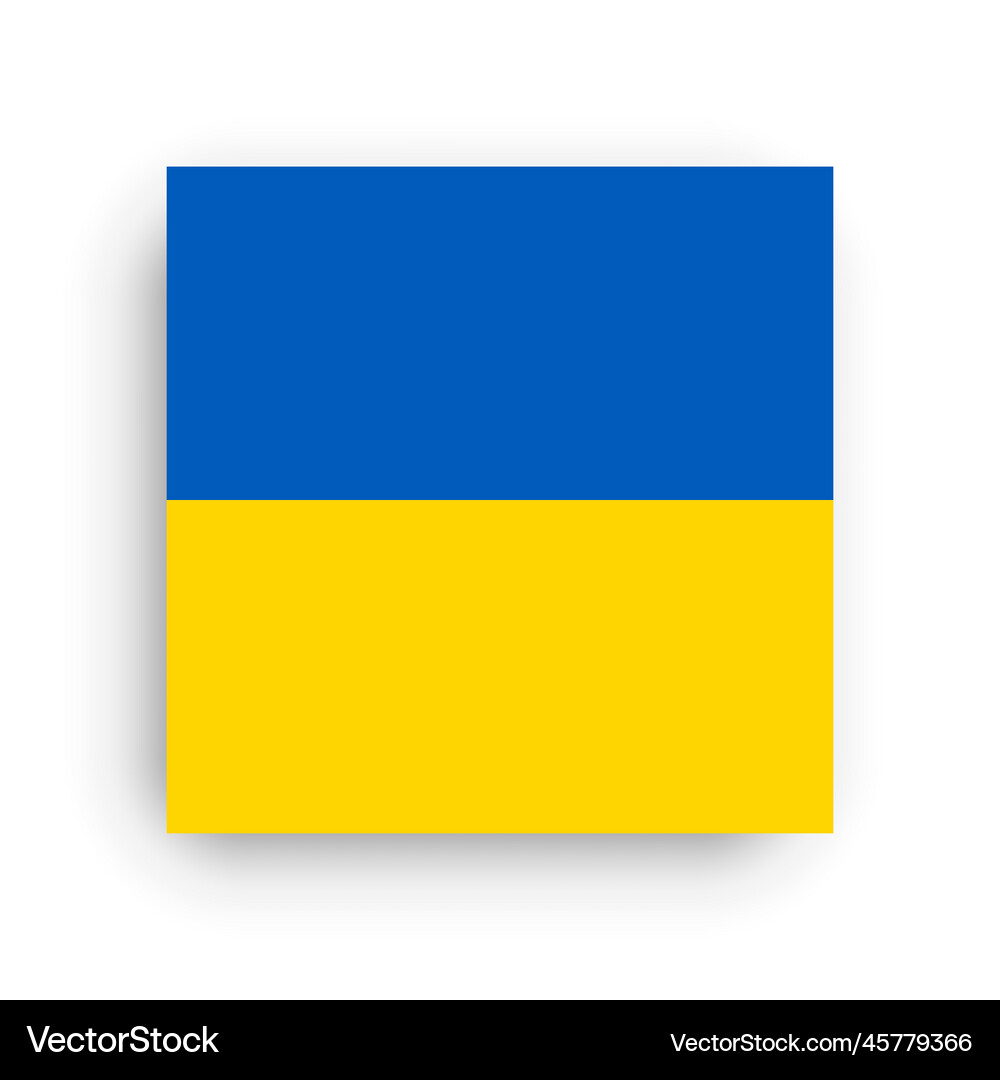 Square flag of ukraine Royalty Free Vector Image