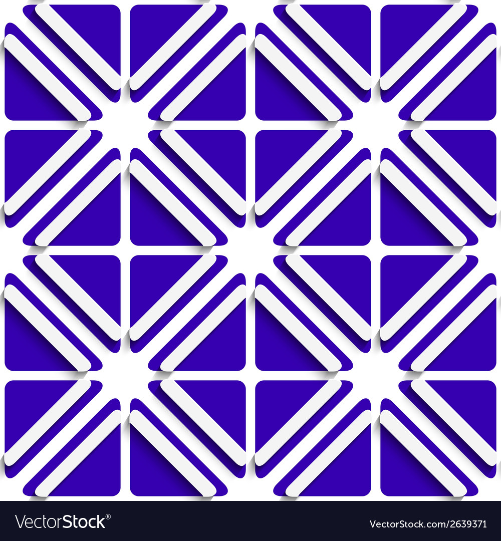 Diagonal white frames and deep blue pattern Vector Image