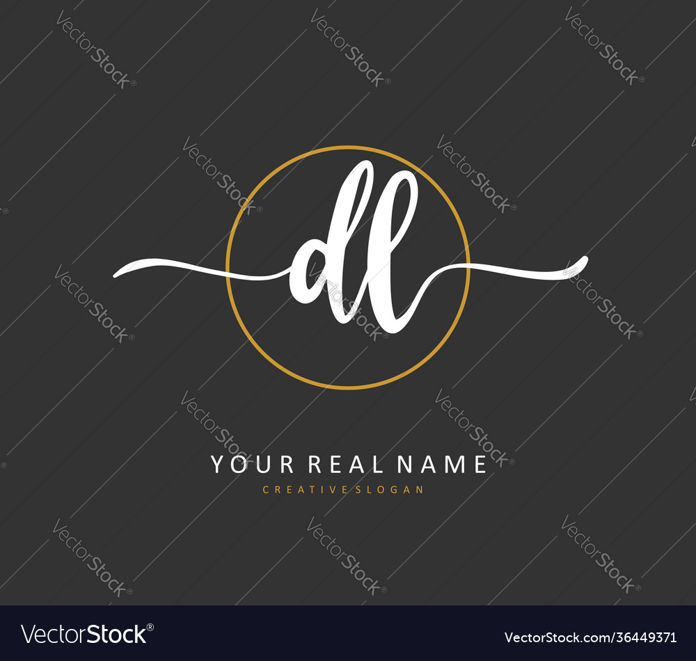 Dl initial letter handwriting and signature logo Vector Image