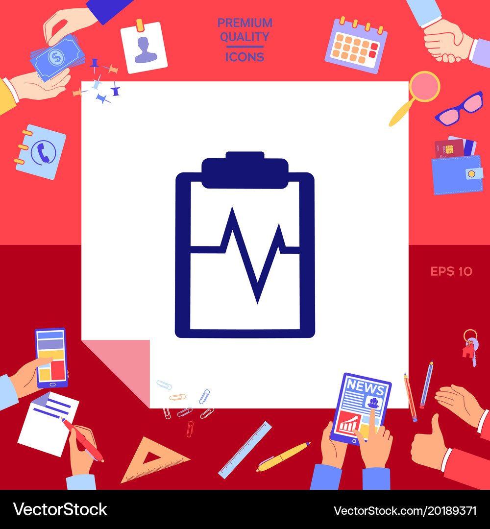 Electrocardiogram symbol icon Royalty Free Vector Image