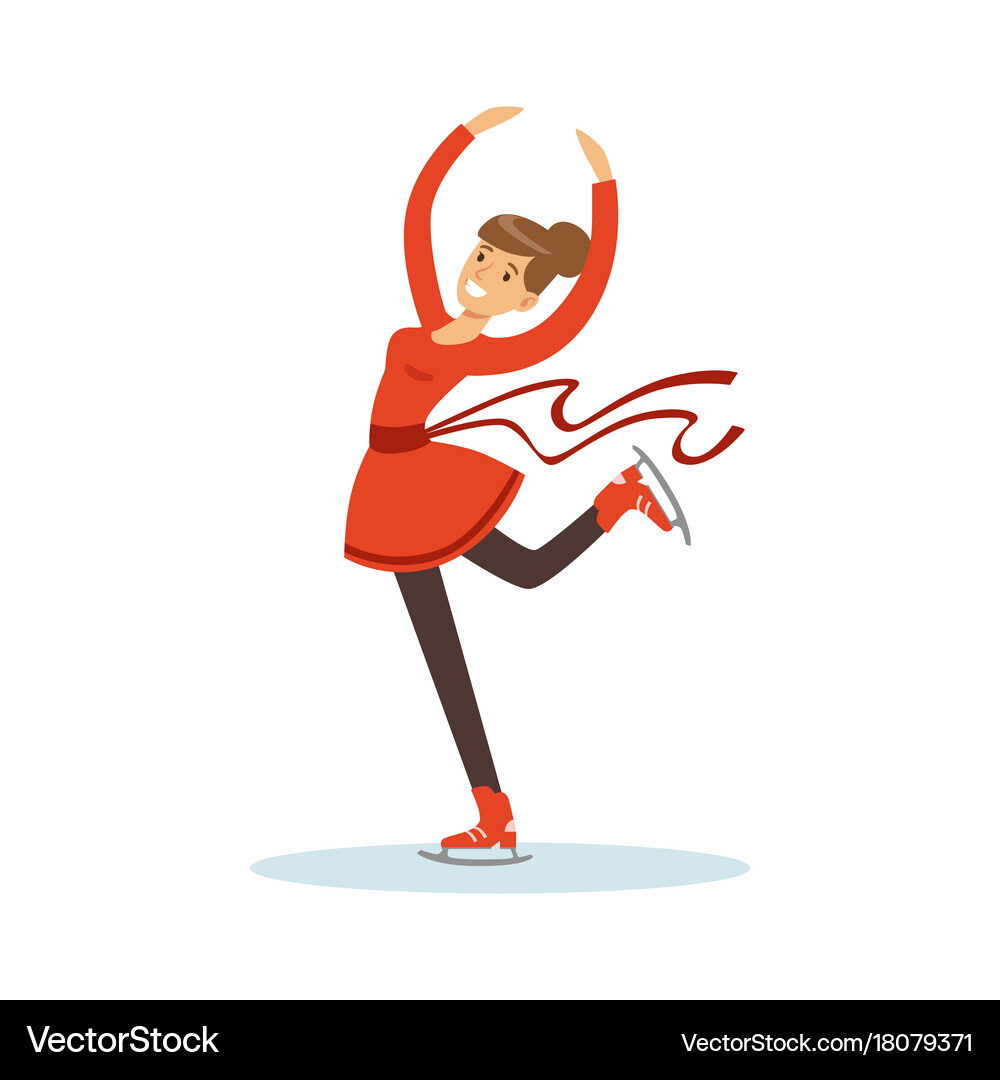 Figure skating girl training on the ice active Vector Image