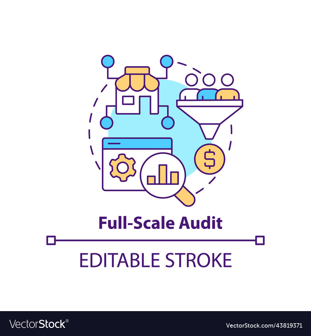 Full scale audit concept icon Royalty Free Vector Image