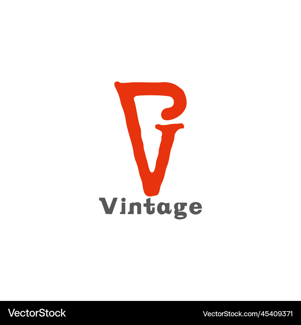 Letter rv vintage simple linked font logo Vector Image