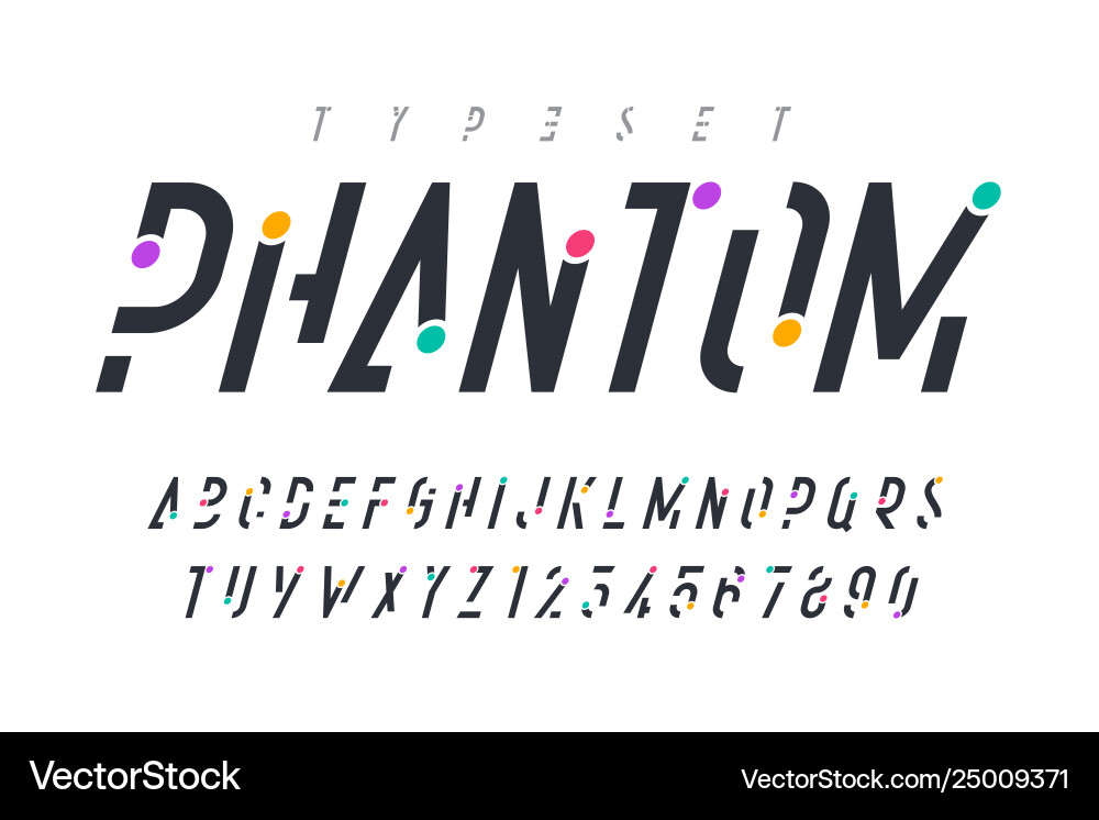 Original trendy display font design alphabet and Vector Image