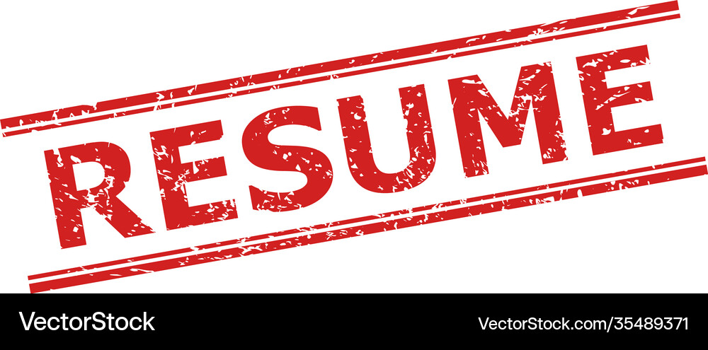 Resume stamp seal with grunge surface and double Vector Image