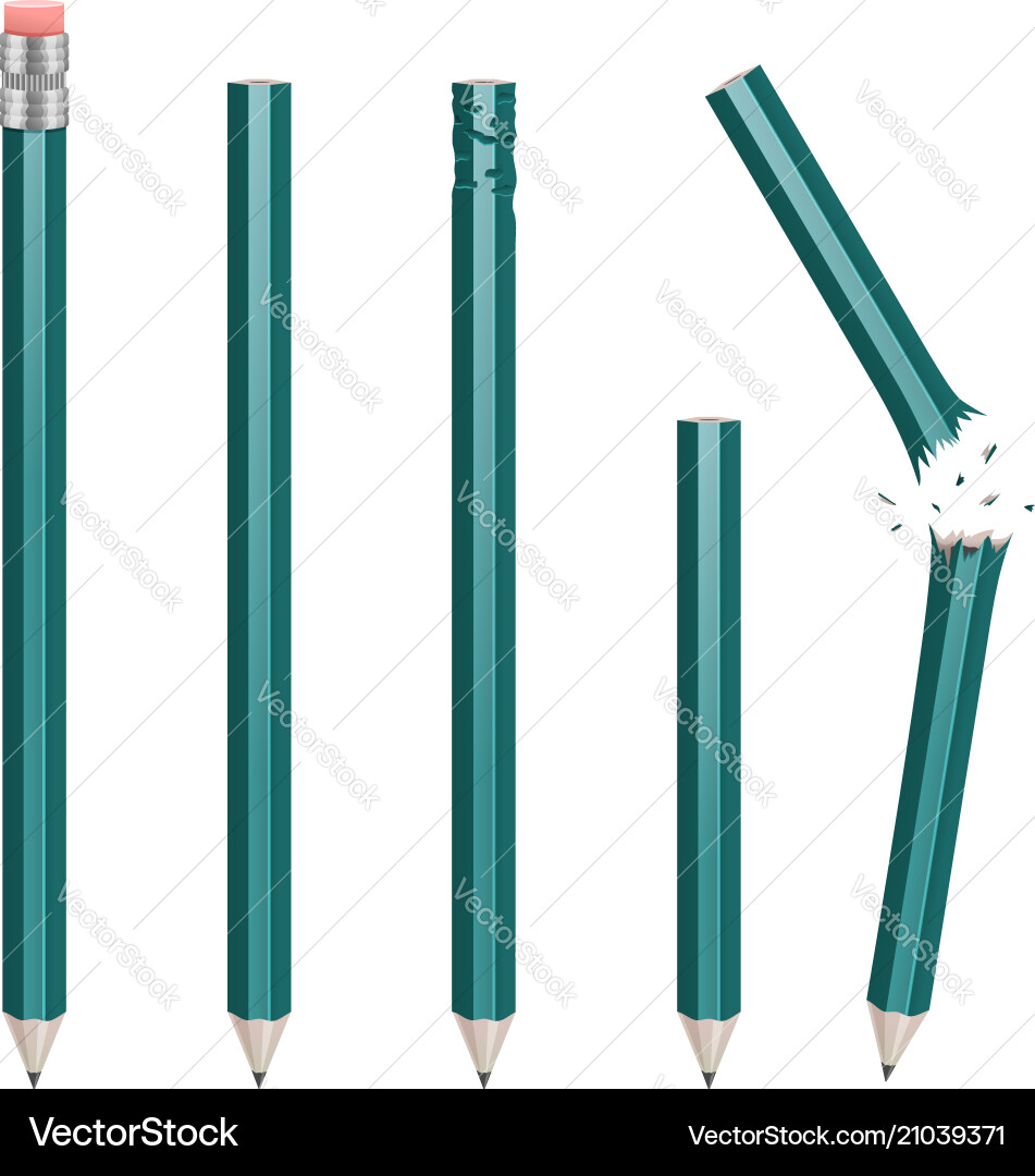 Set of pencil in different states Royalty Free Vector Image