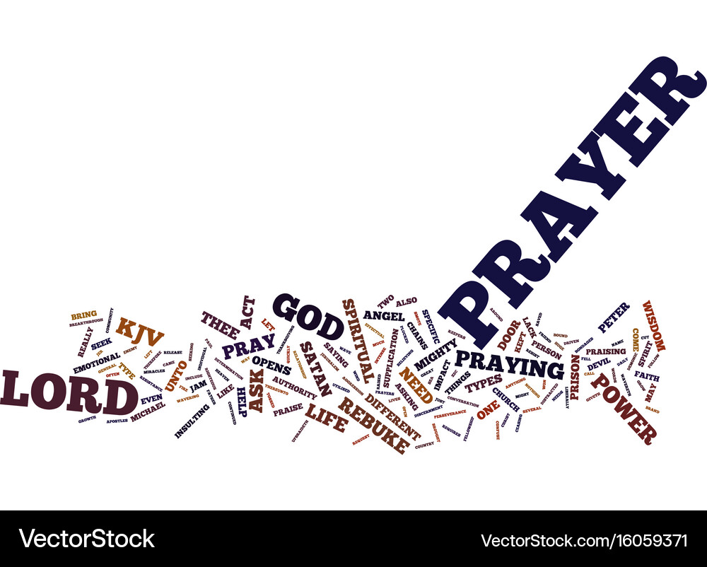The power of prayer text background word cloud Vector Image